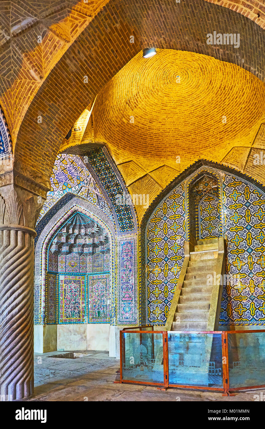 SHIRAZ, IRAN - OCTOBER 12, 2017: The outstanding architecture of Vakil ...