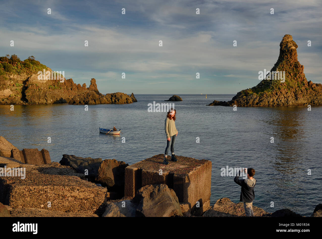 aci trezza, catania, faraglioni Stock Photo - Alamy