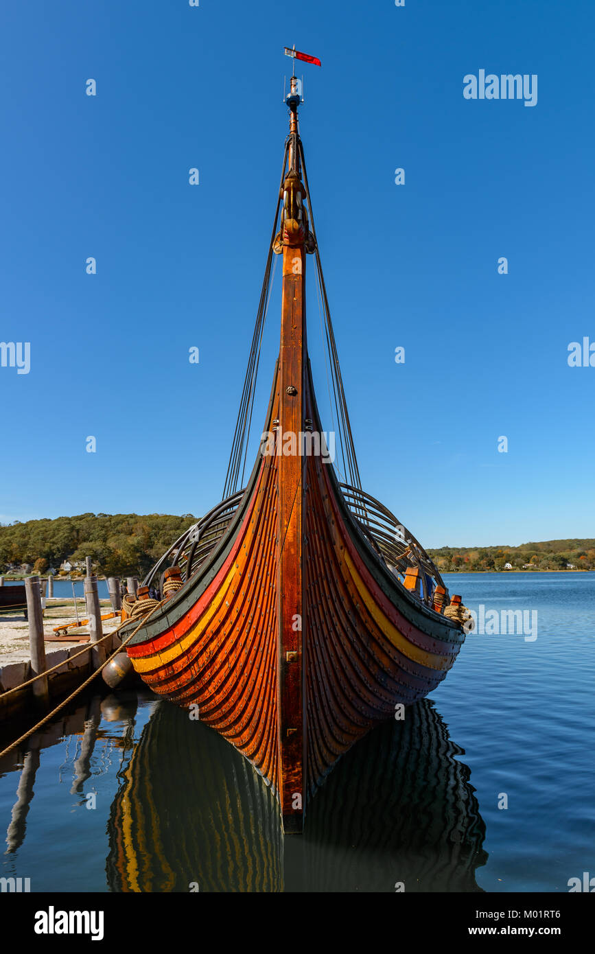Viking ship docks at Mystic Seaport connecticut Stock Photo - Alamy