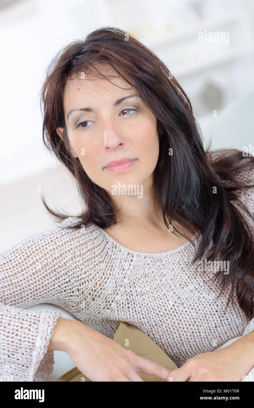 young pensative woman Stock Photo - Alamy