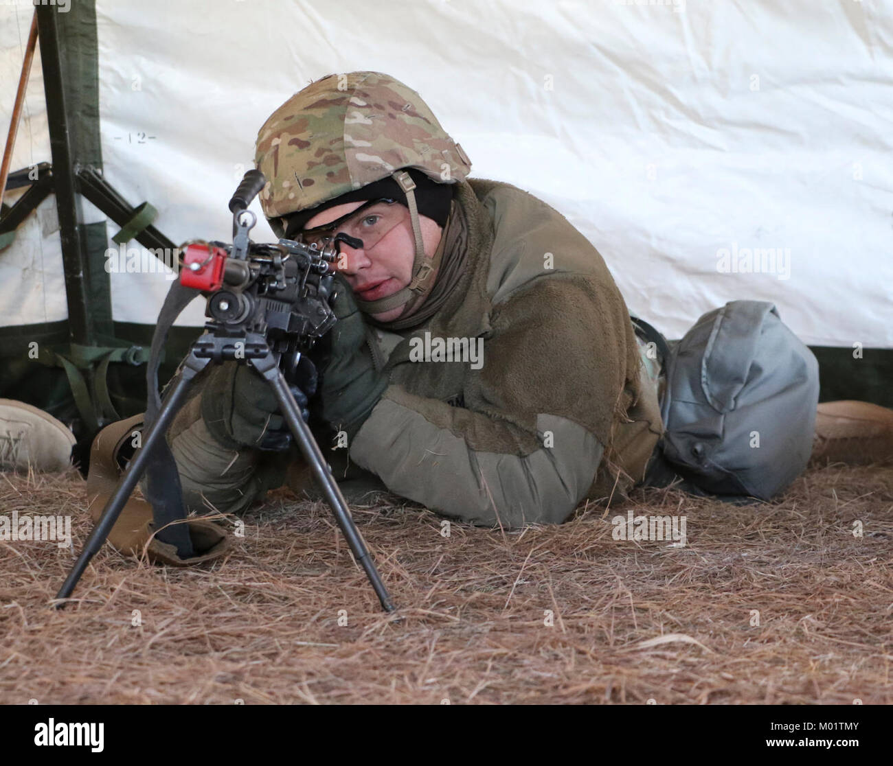 Spc. David Spencer, Sustainment Brigade, 1st Infantry Division, takes ...