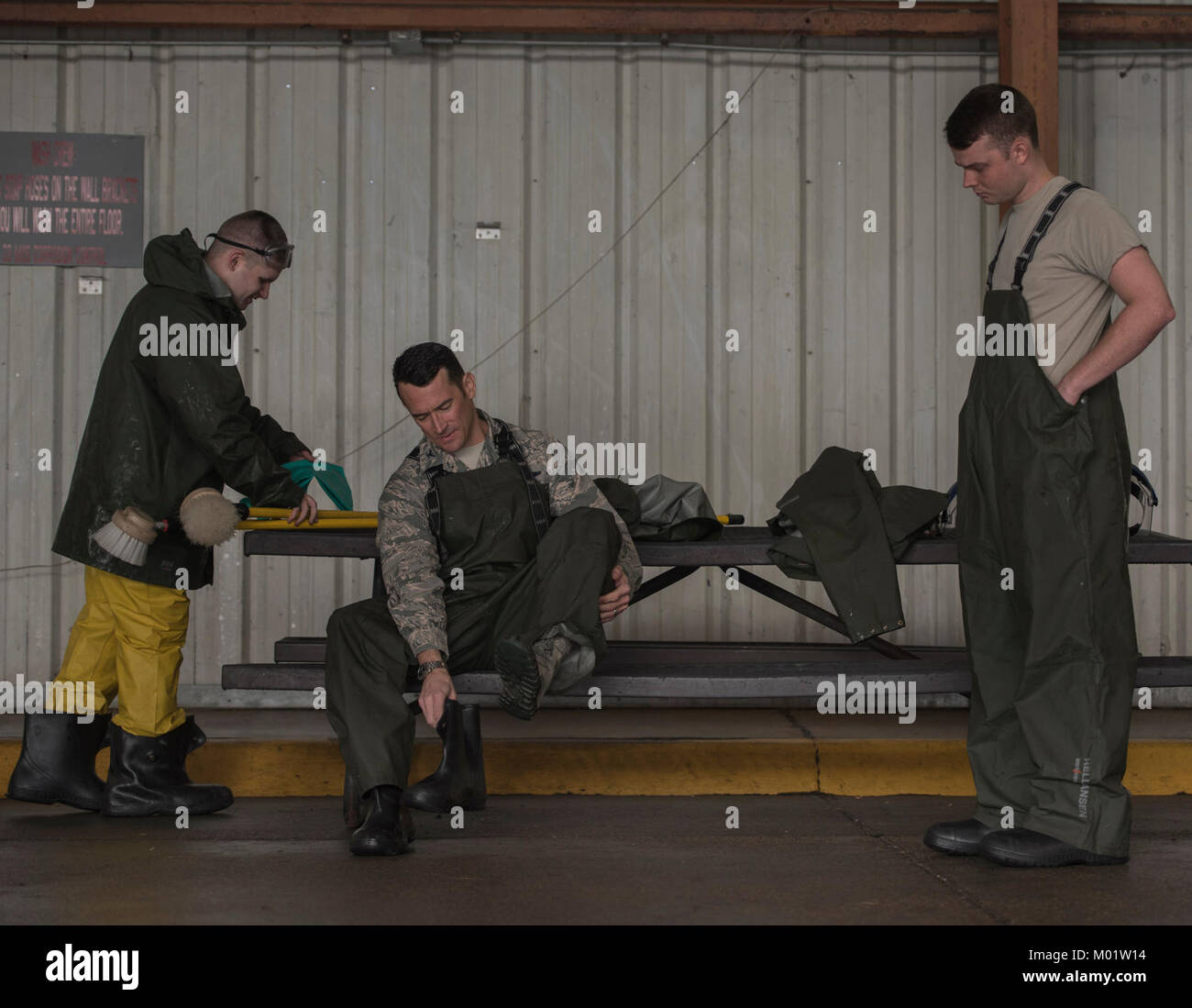 U.S. Air Force Col. Paul D. Moga, 33rd Fighter Wing commander, puts on ...