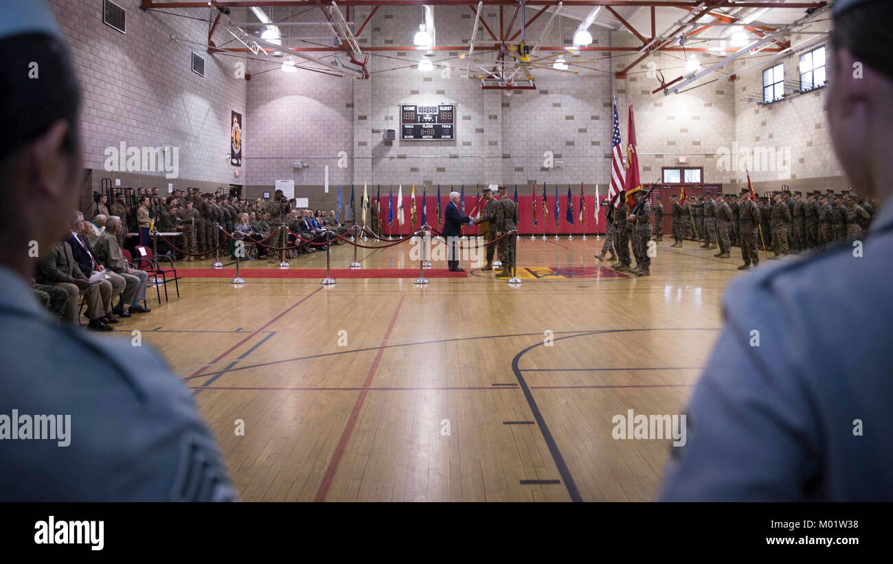 U.S. Marines with 11th Marine Regiment rededicate the regimental ...