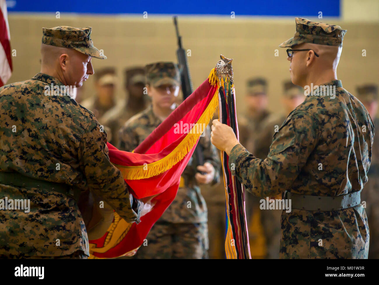 U.S. Marines with 11th Marine Regiment rededicate the regimental ...
