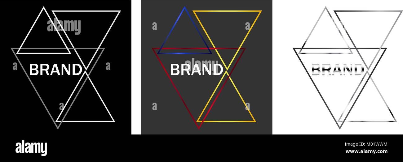 abstract outlines of triangles isolated and on a dark background design ...
