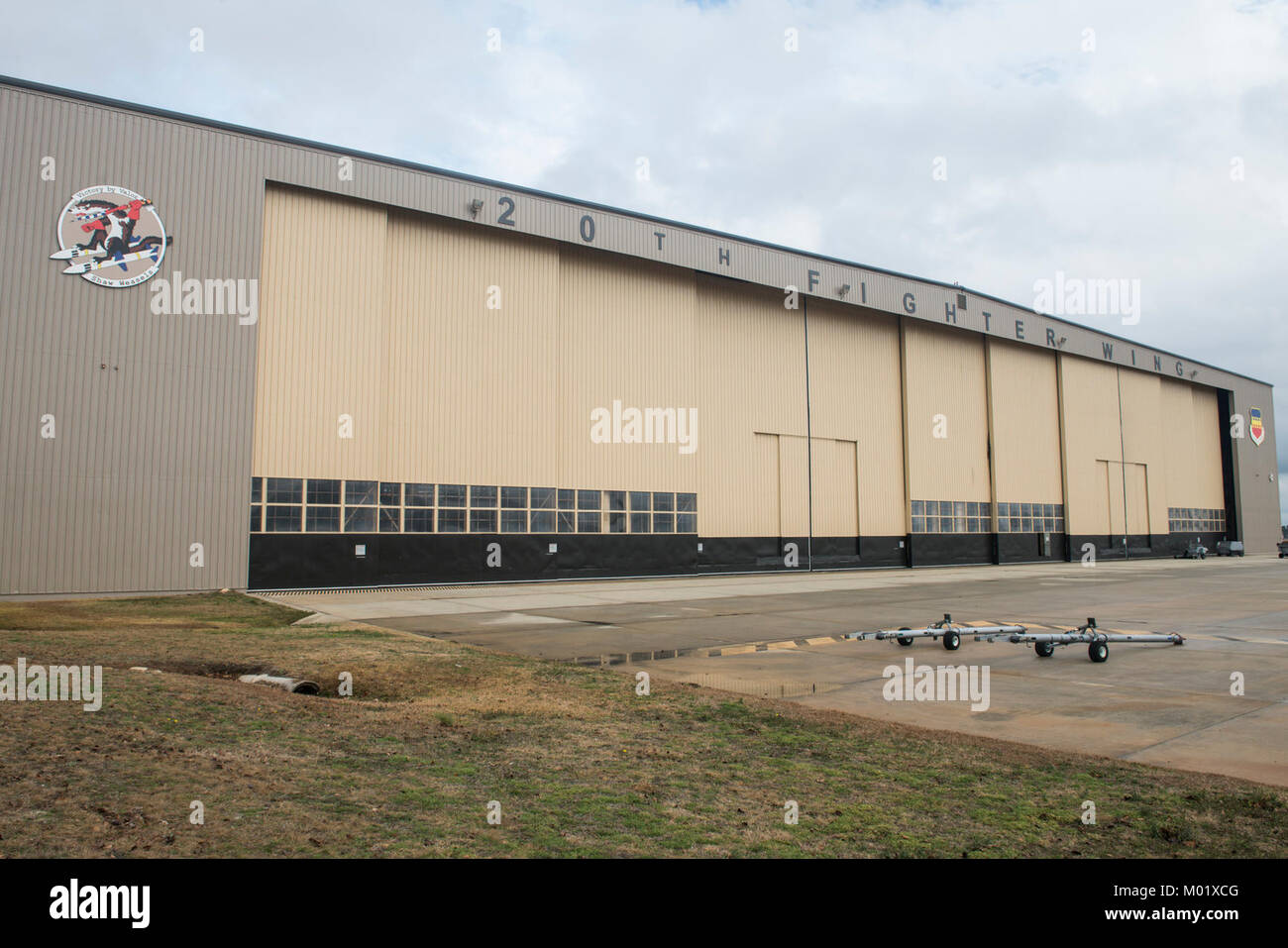 The southern face of Hangar 1200 displays the Wild Weasel and 20th ...