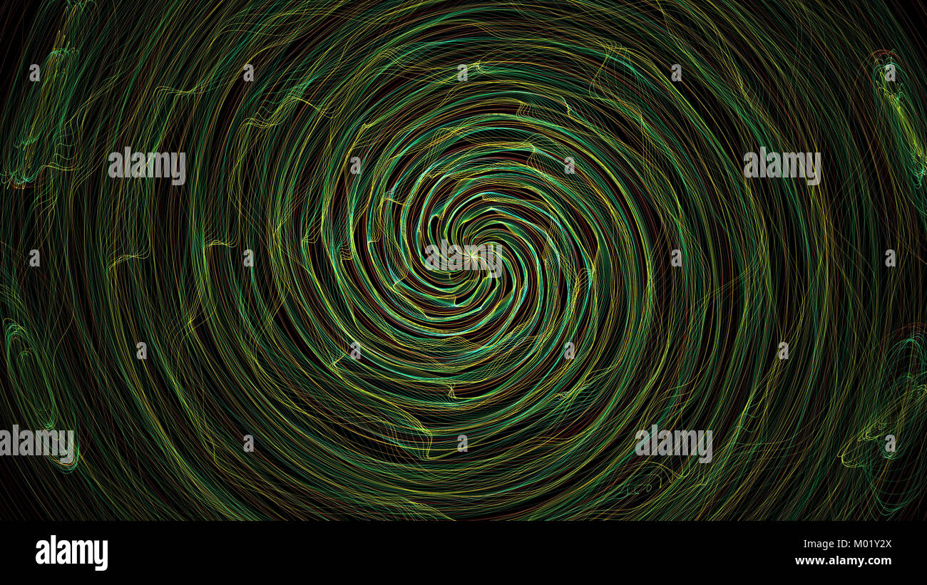 Abstract green lines on black background. Sparkle green light, green ...