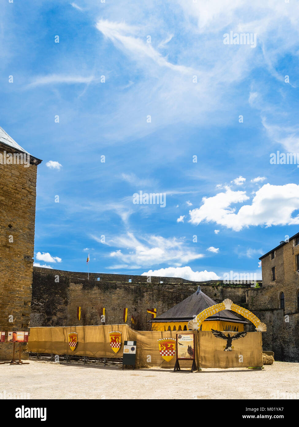 SEDAN, FRANCE - JUNE 30, 2010: knight's arena in castle Chateau de ...
