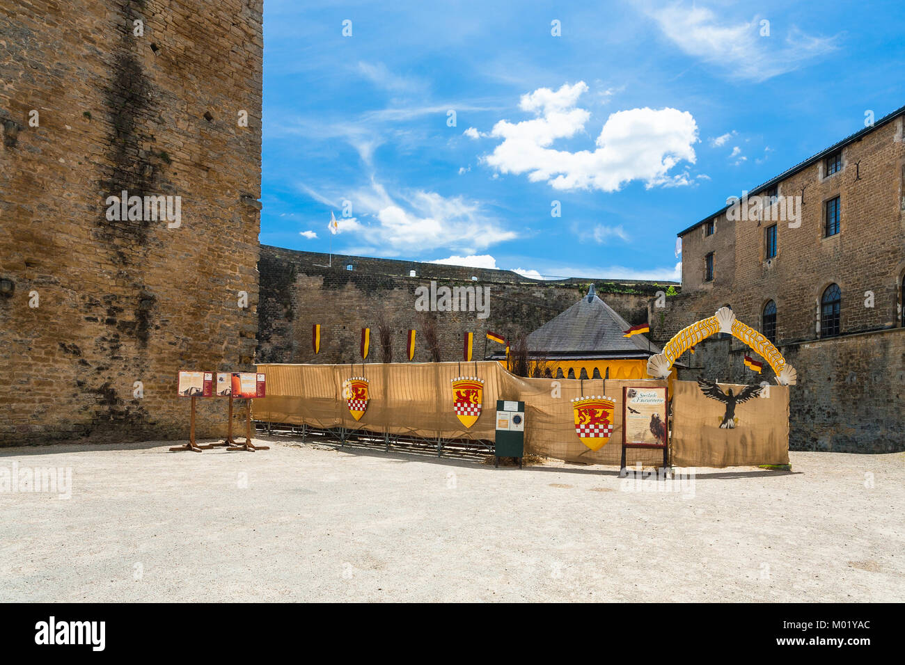 SEDAN, FRANCE - JUNE 30, 2010: knight's stadium in the castle Chateau ...