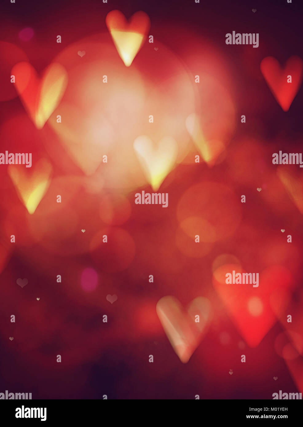 Valentines day. Valentines background with table and bokeh. Love red ...