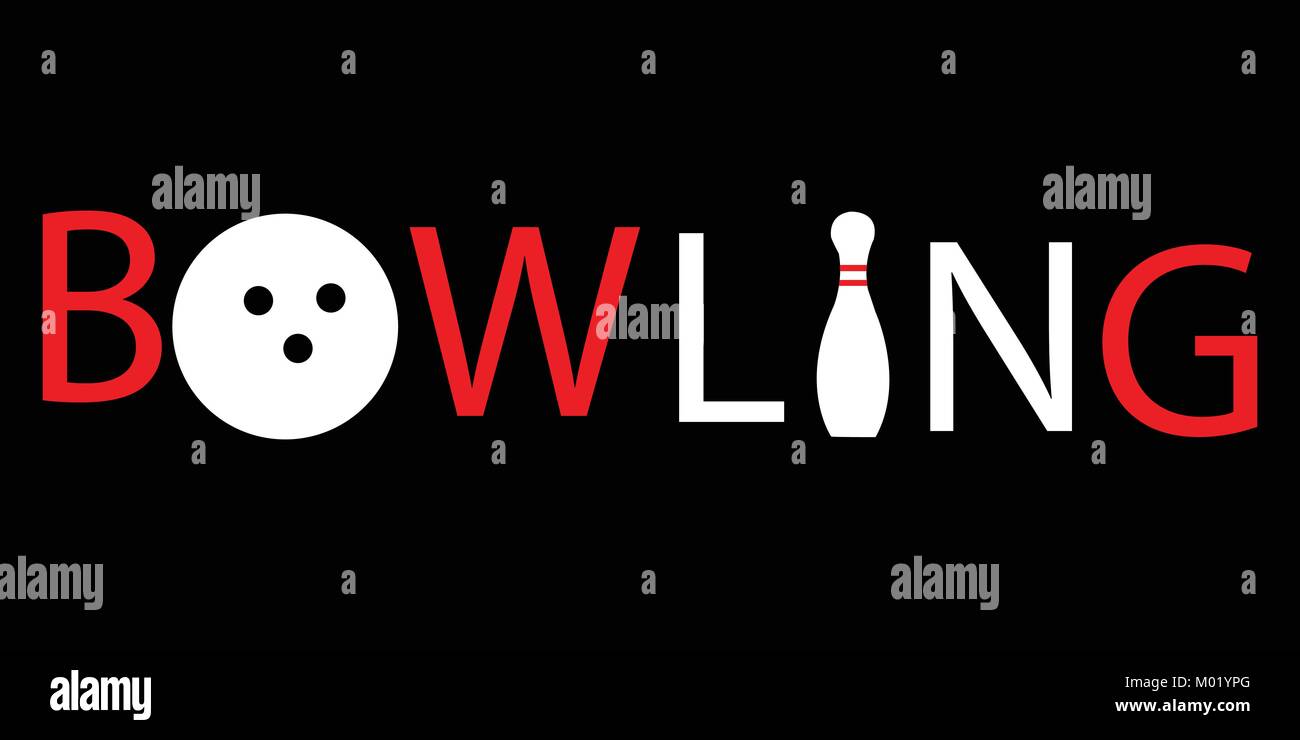 Red writing bowling logo Stock Vector Image & Art - Alamy