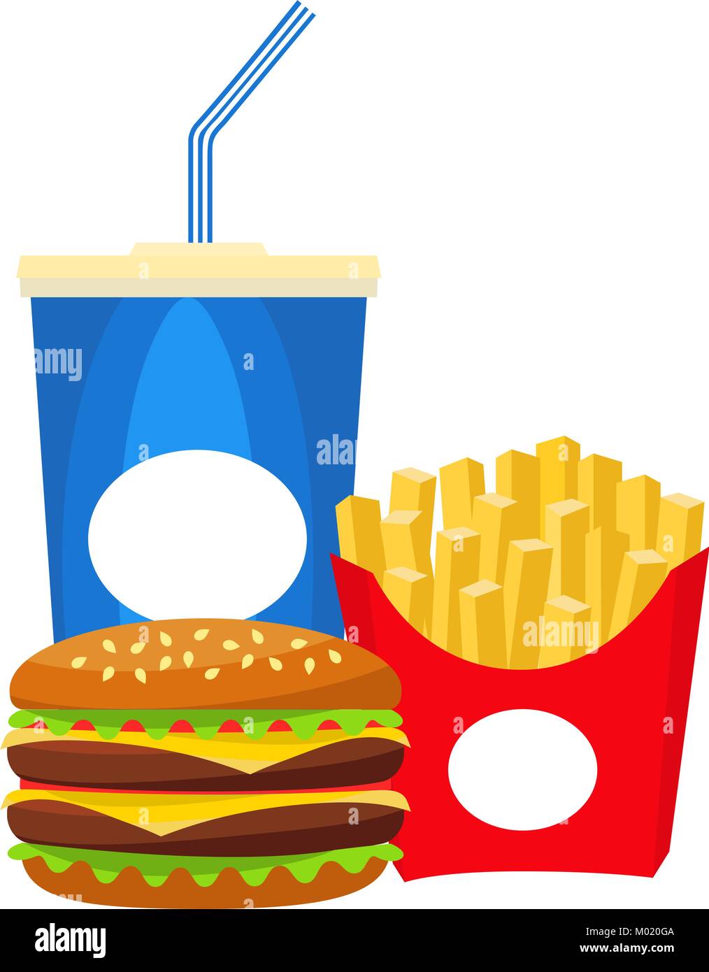 Colorful poster fast food soda burger fries Stock Vector Image & Art ...