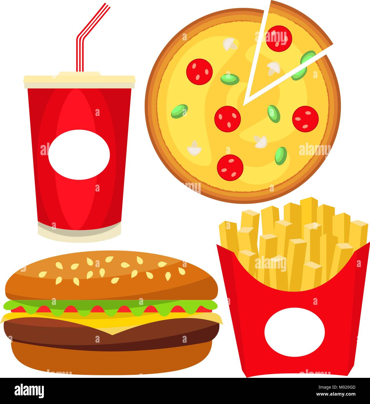 Colorful fast food icon set poster Stock Vector Image & Art - Alamy
