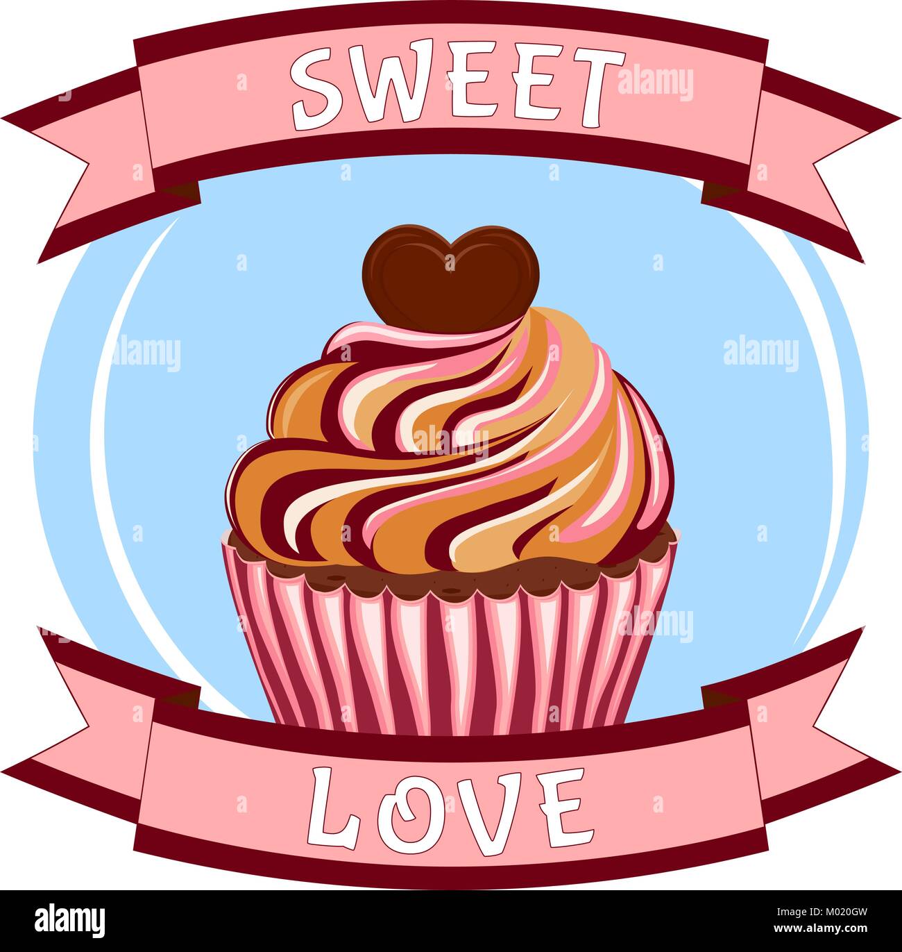 Heart sweet muffin Stock Vector Images - Alamy