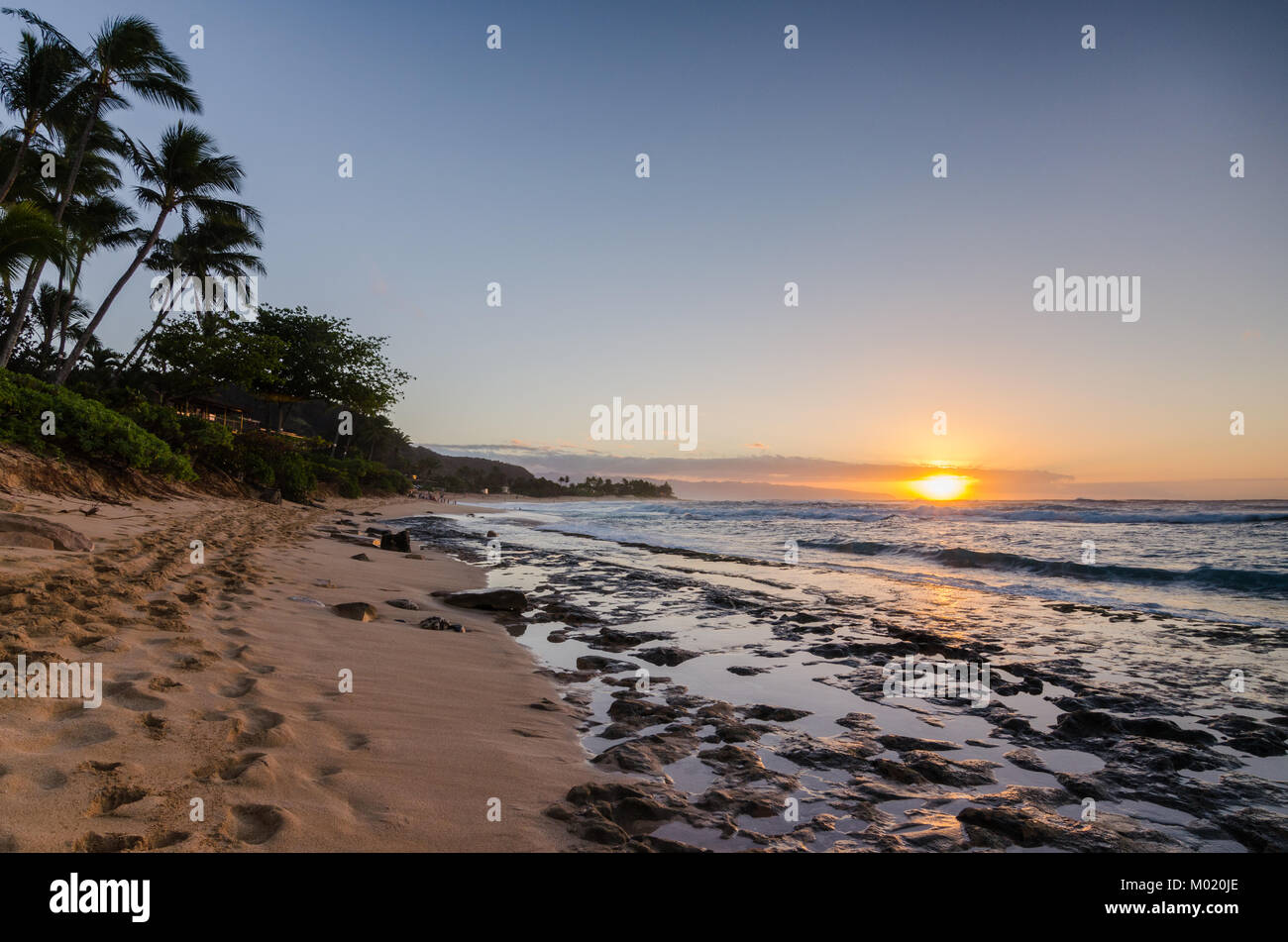 Beautiful sunset beach trees hi-res stock photography and images - Alamy