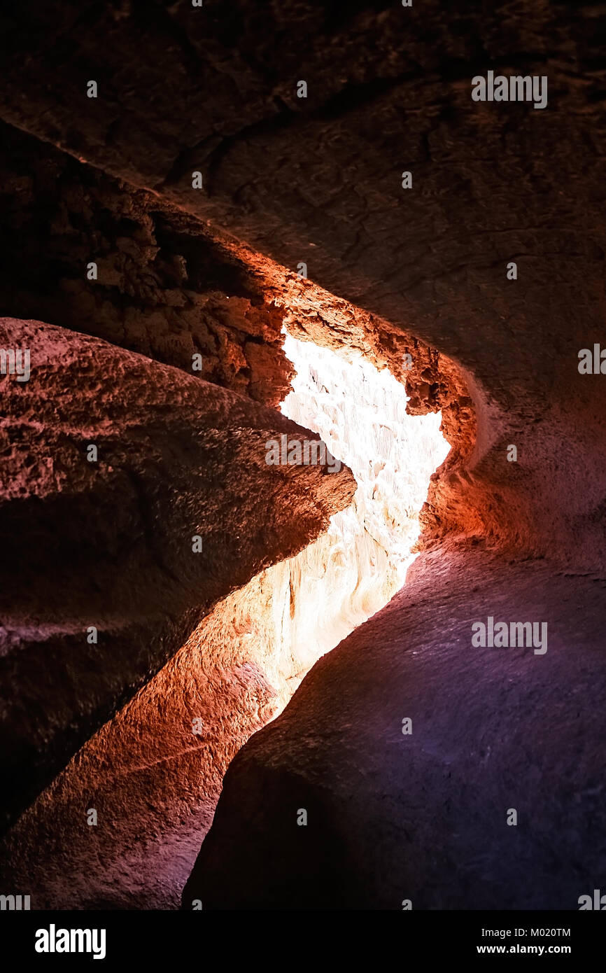 Narrow path between rocks in the famous Valle the la Luna near San ...