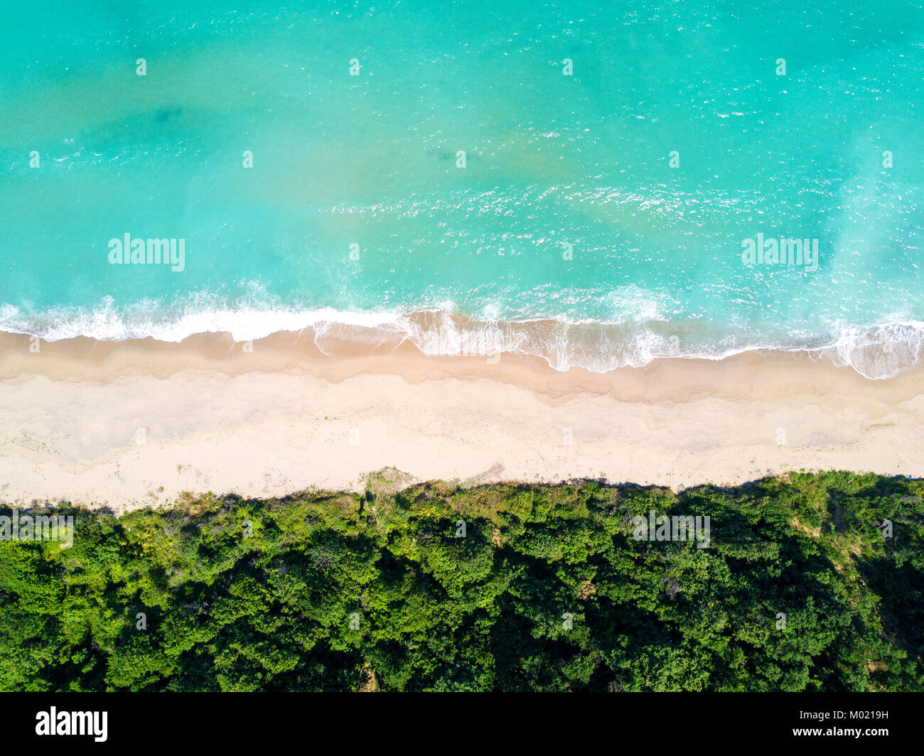 Aerial view of sandy beach and ocean with waves Stock Photo - Alamy