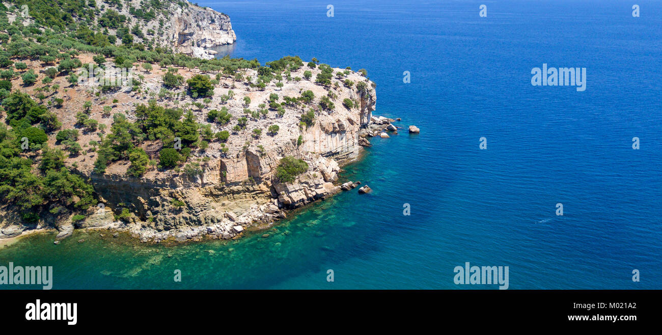 Aerial view of mediterranean seashore Stock Photo - Alamy