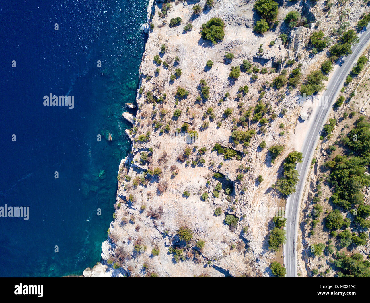 Aerial view of mediterranean seashore Stock Photo - Alamy