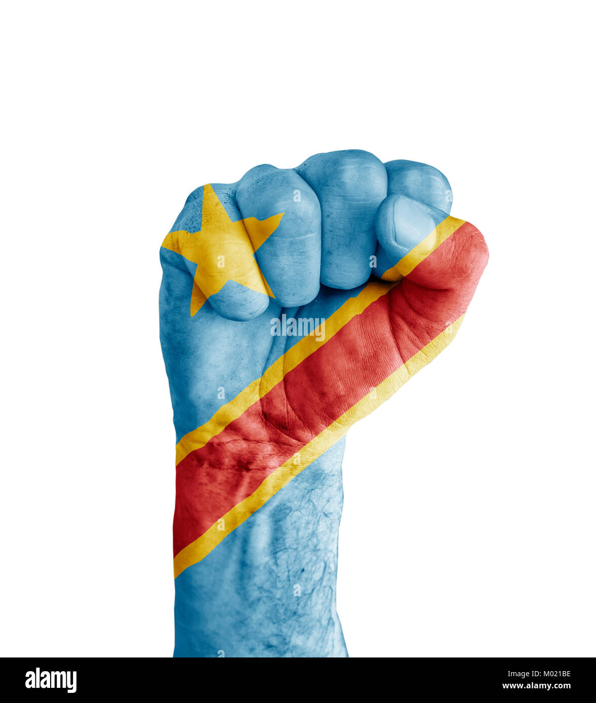 Flag of Congo painted on human fist like victory symbol Stock Photo - Alamy