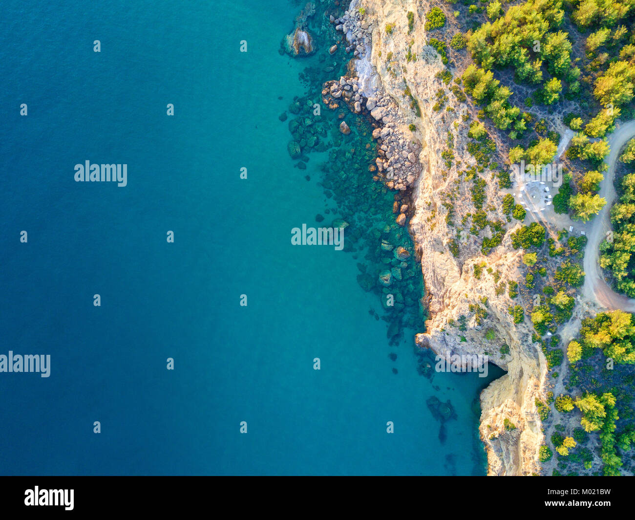 Mediterranean island seashore. Aerial view Stock Photo - Alamy