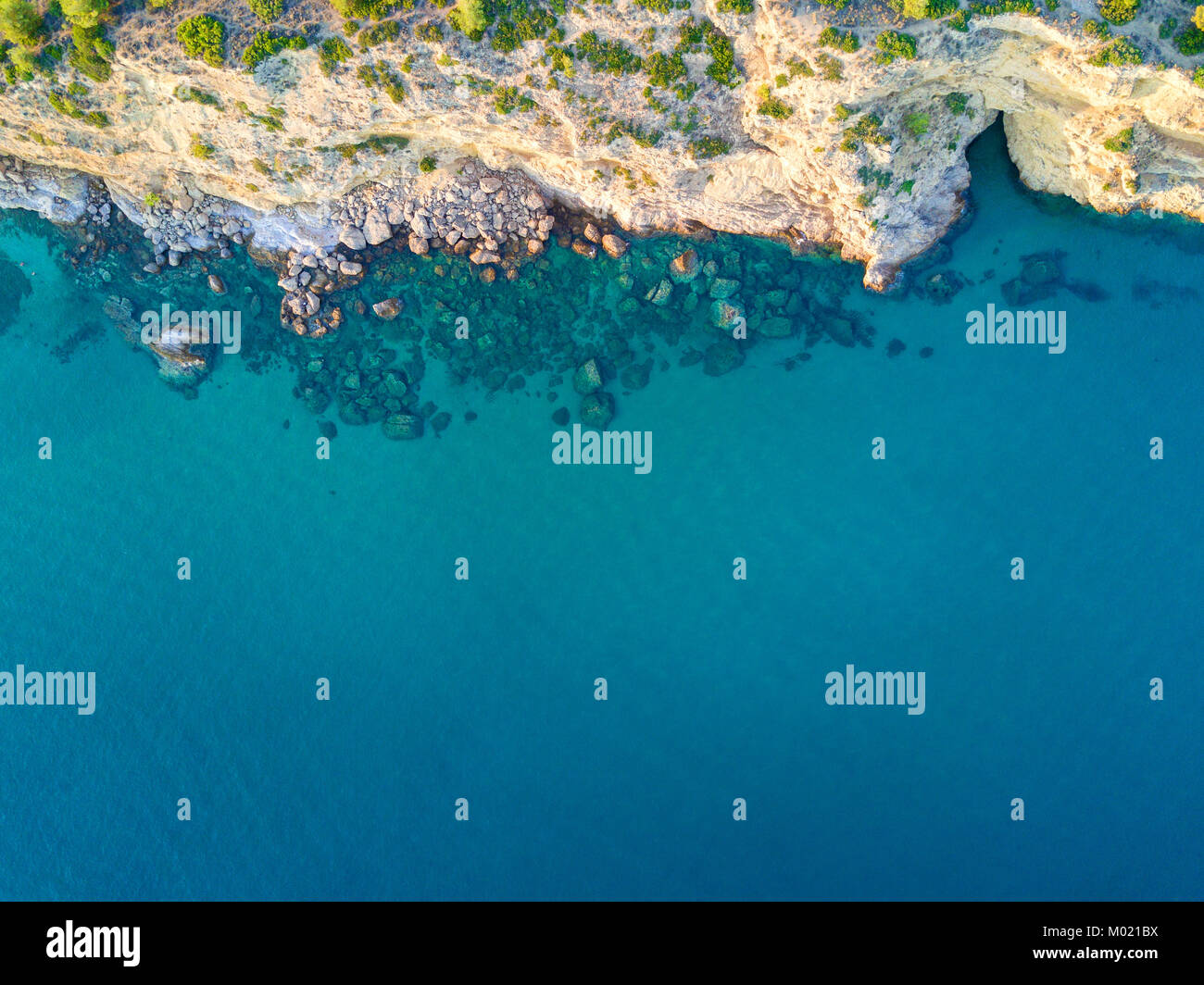 Mediterranean island seashore. Aerial view Stock Photo - Alamy