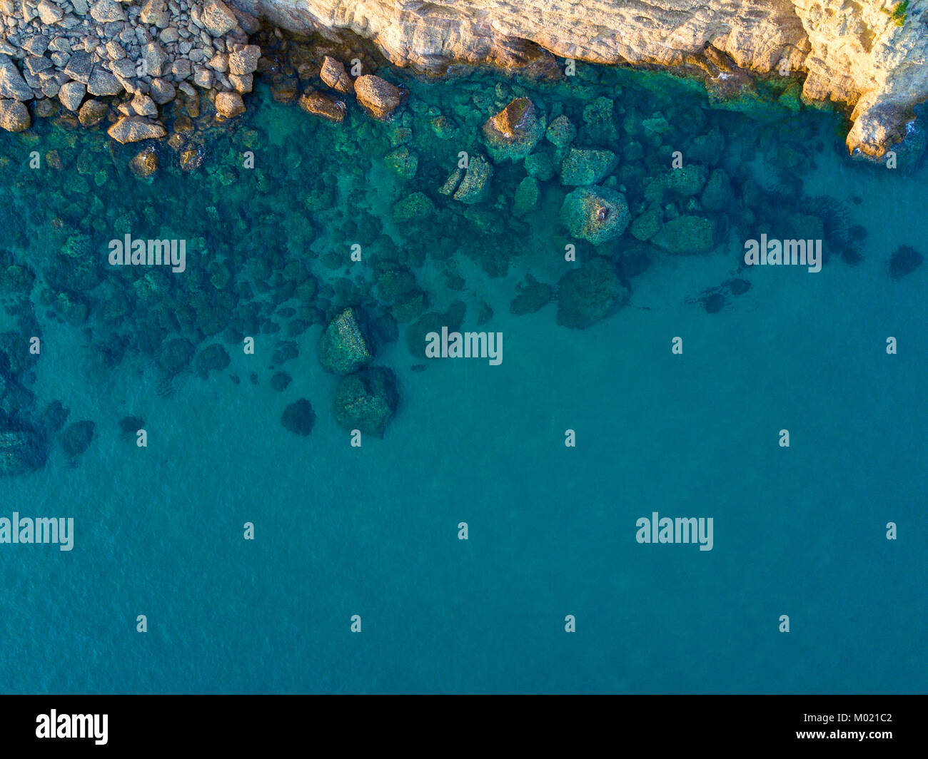 Mediterranean island seashore. Aerial view Stock Photo - Alamy