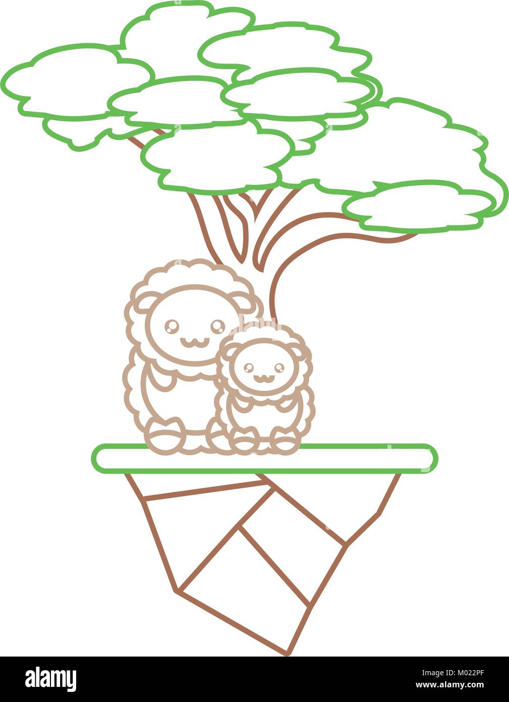 Sheep in spring Stock Vector Images - Alamy