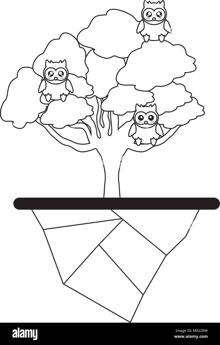 Oak tree owl illustration hi-res stock photography and images - Alamy