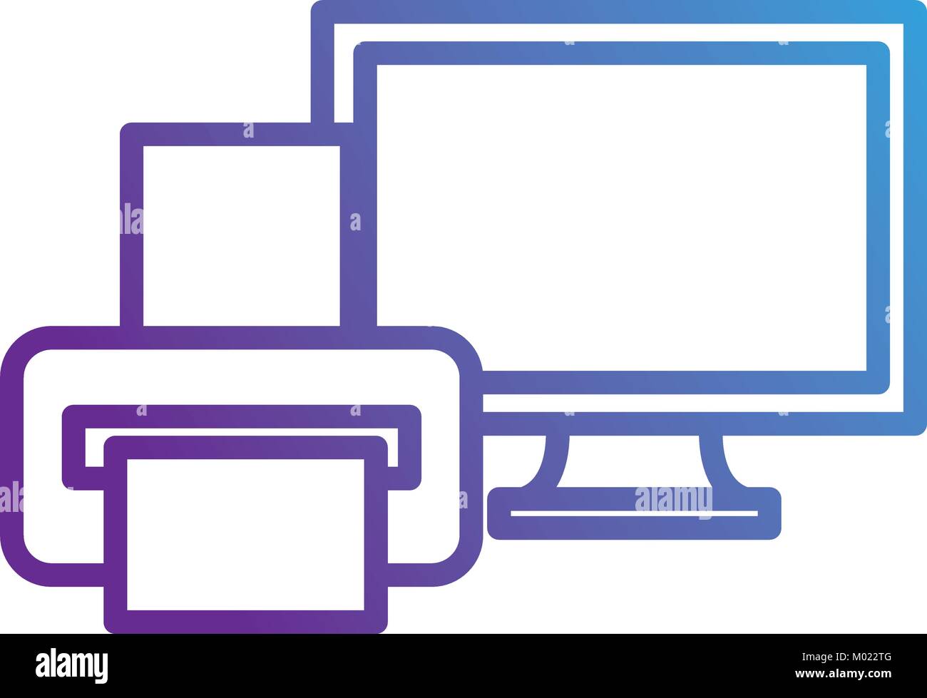 monitor computer with printer Stock Vector Image & Art - Alamy