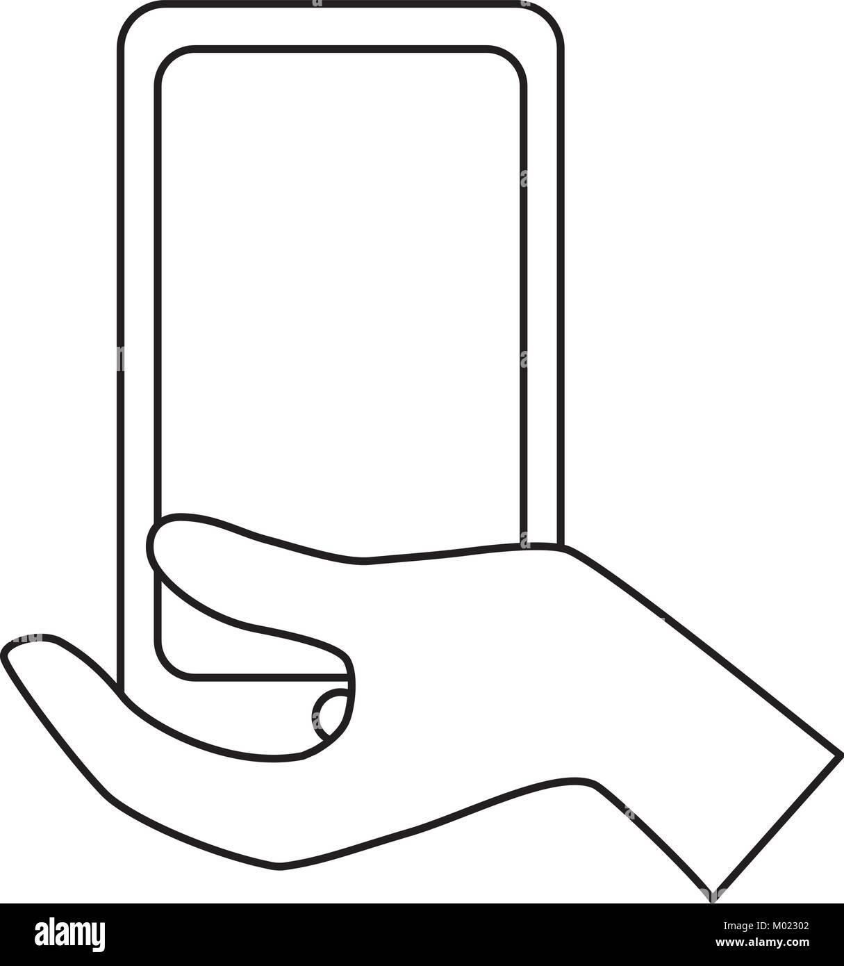 Line art man smartphone Black and White Stock Photos & Images - Alamy