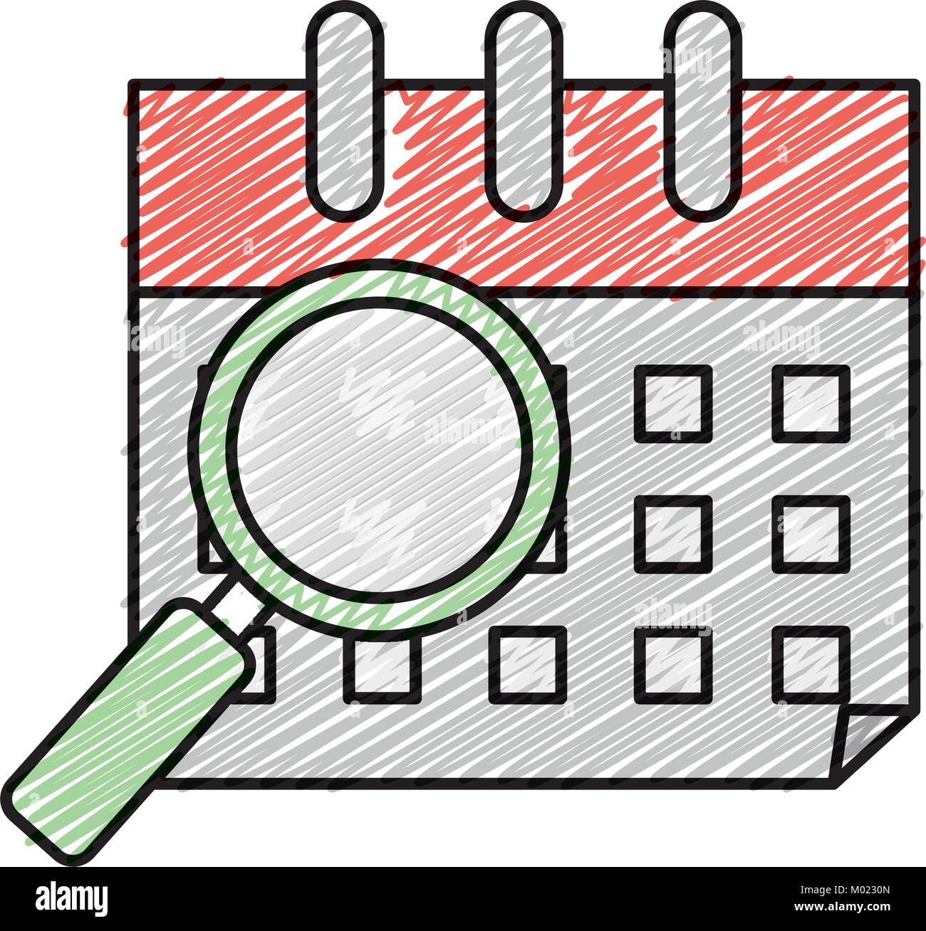 calendar reminder with magnifying glass Stock Vector Image & Art - Alamy