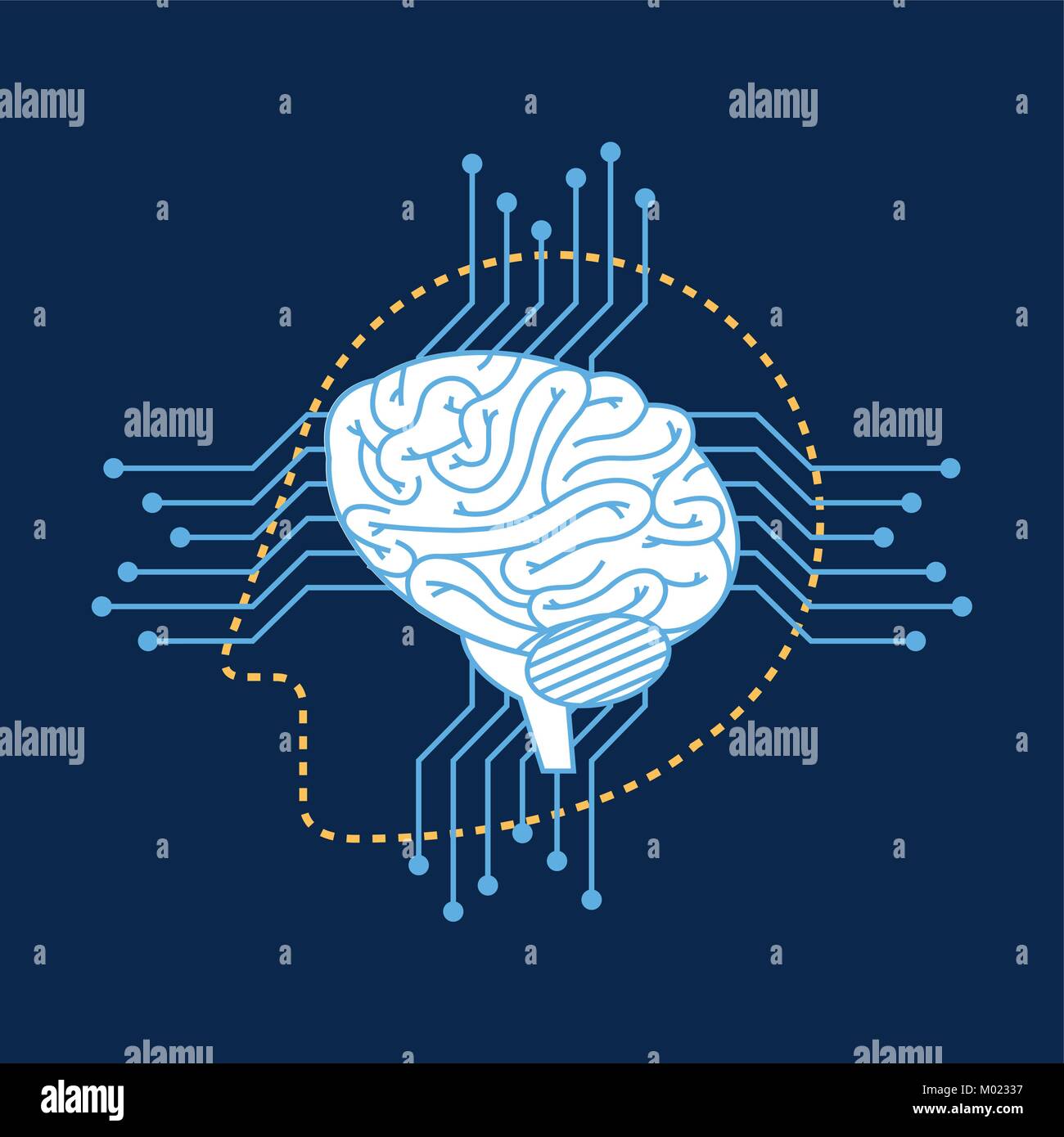 Human head silhouette circuit hi-res stock photography and images - Alamy