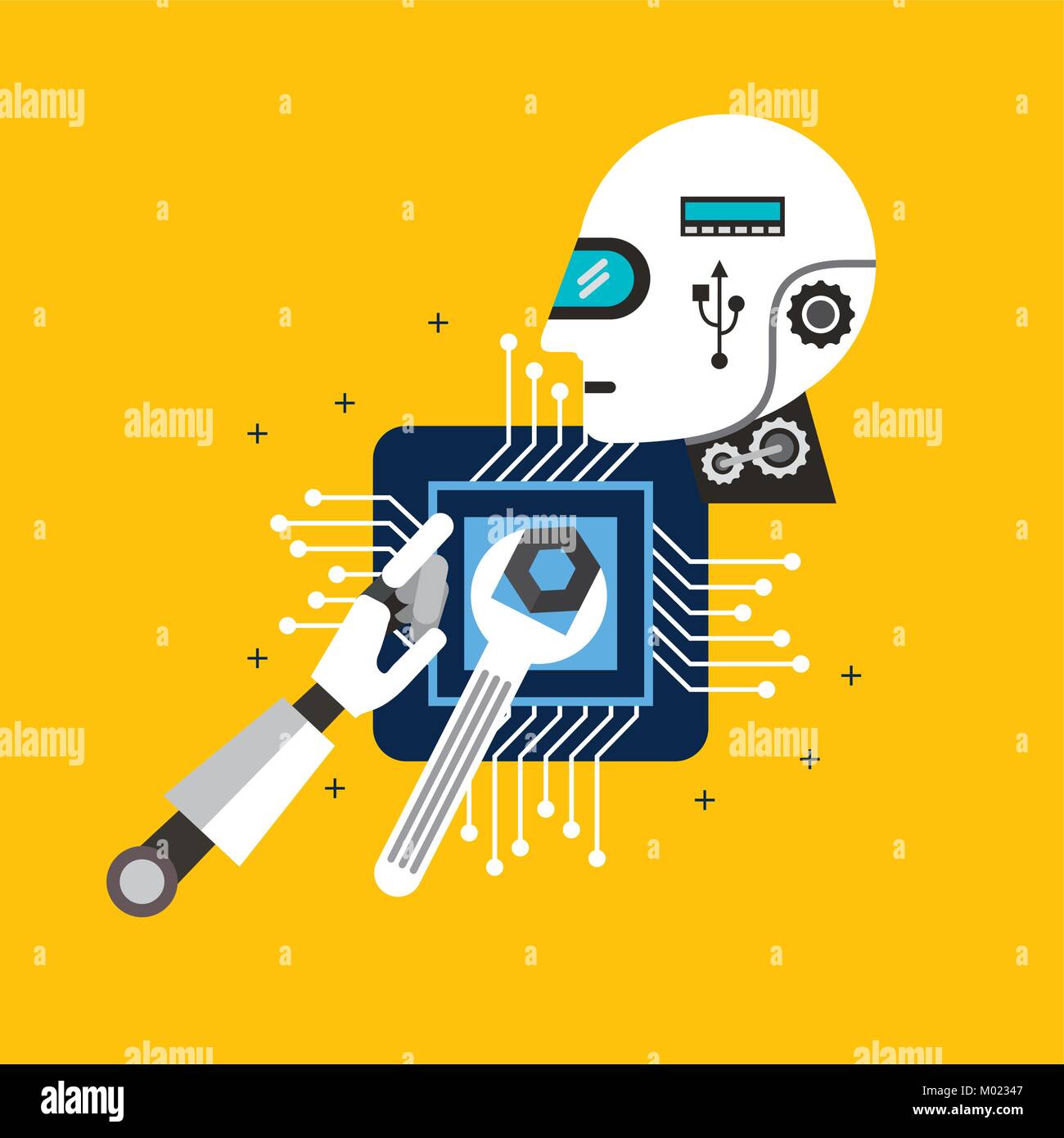 head robot tools process technology Stock Vector Image & Art - Alamy