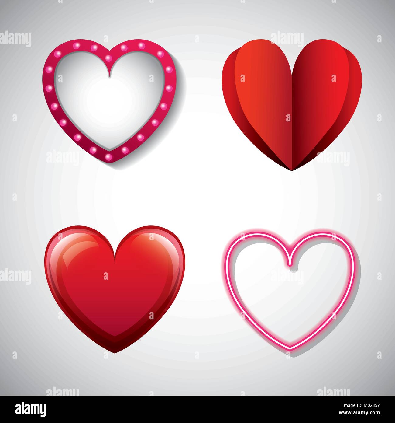 romantic love hearts different design Stock Vector Image & Art - Alamy