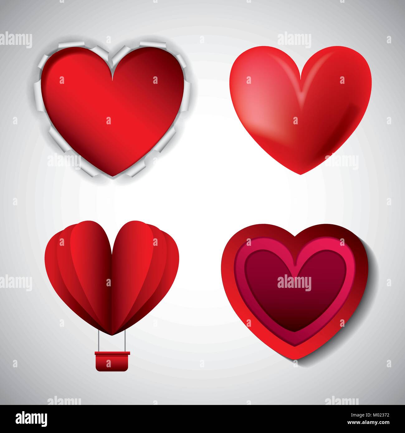 Illustration different styles love heart Stock Vector Images - Alamy