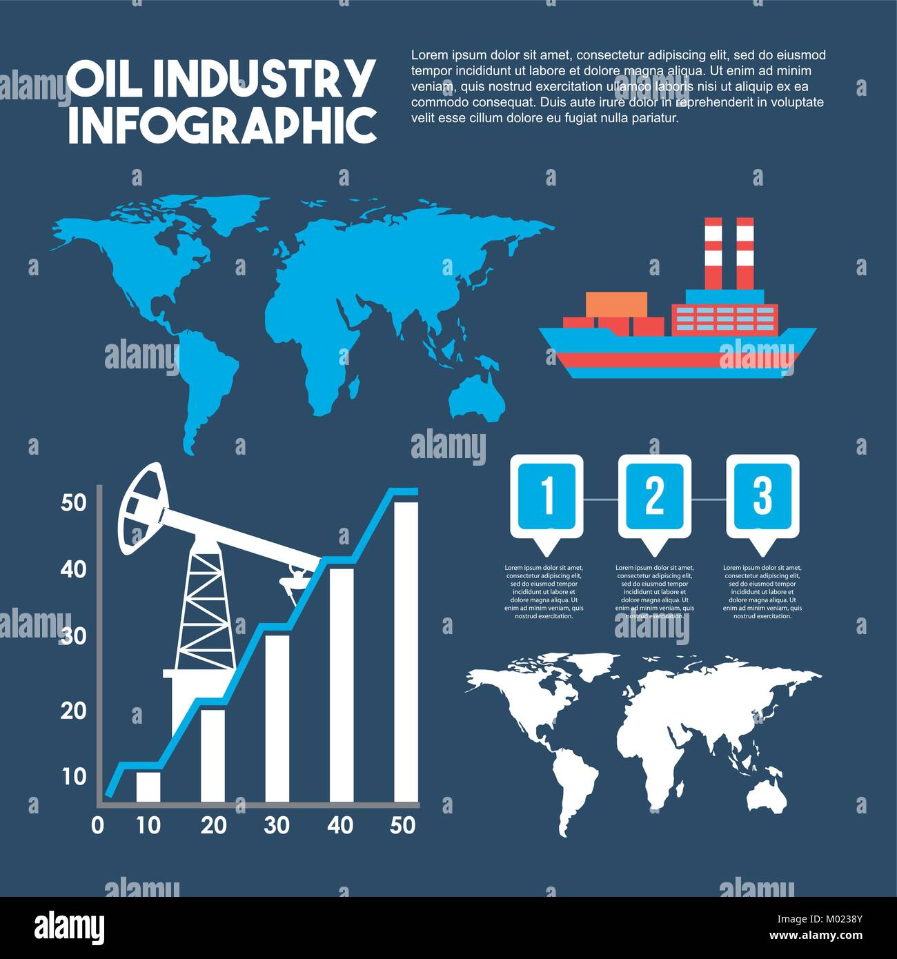 oil industry infographic transport logistics map statistics Stock ...