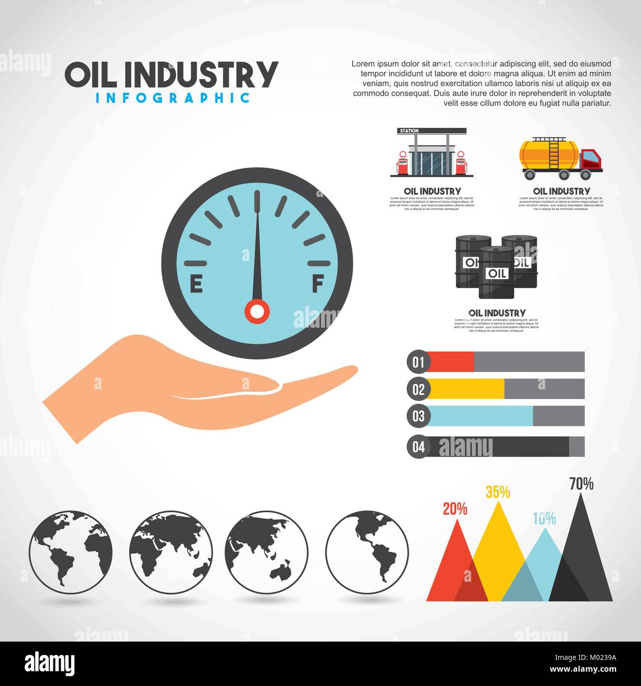 oil industry infographic transport station production graphs world ...