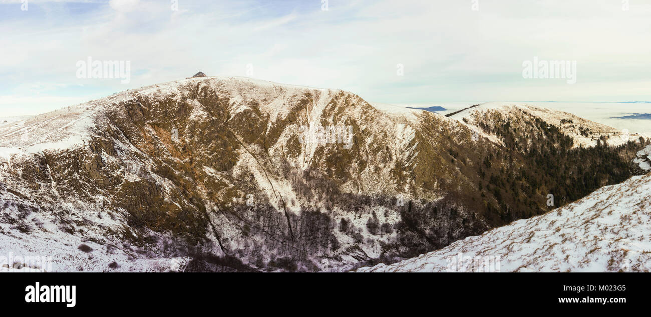 Panoramic landscape or scenery of the Hohneck and the Wormsa Valley in ...