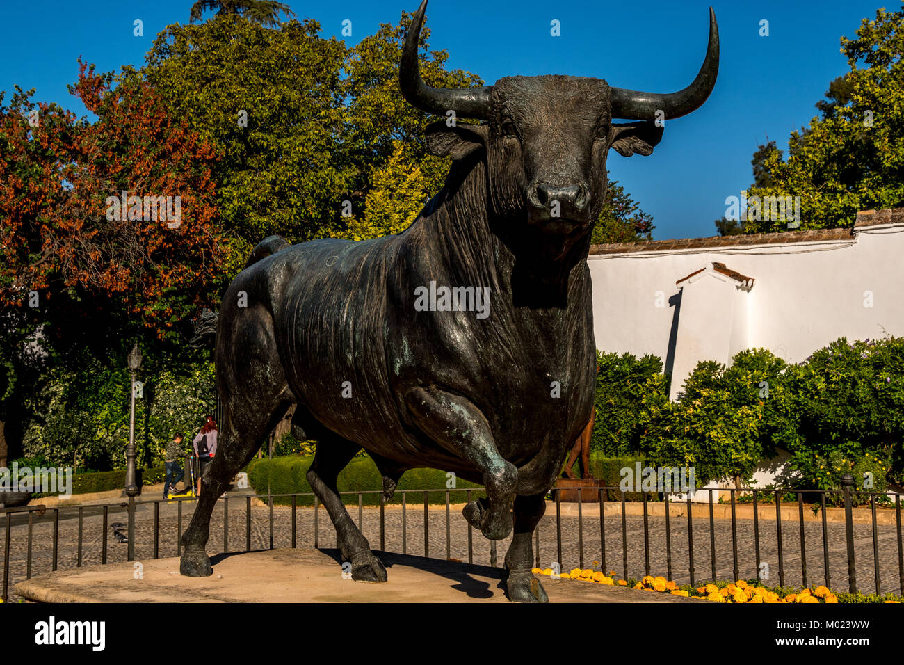 RONDA, ANDALUSIA / SPAIN - OCTOBER 08 2017: BLACK OX SCULPTURE Stock ...
