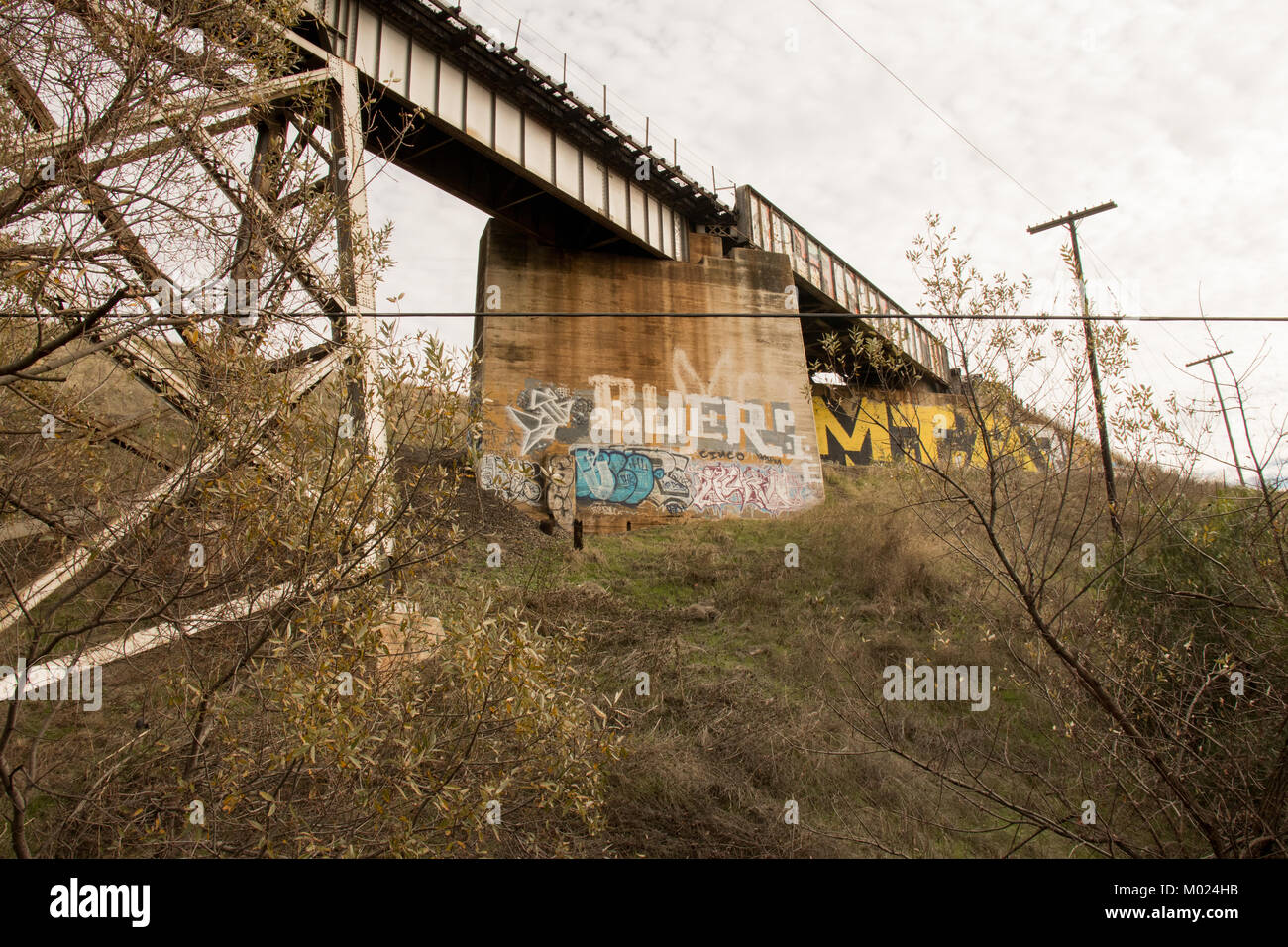Train bridge painting hi-res stock photography and images - Alamy