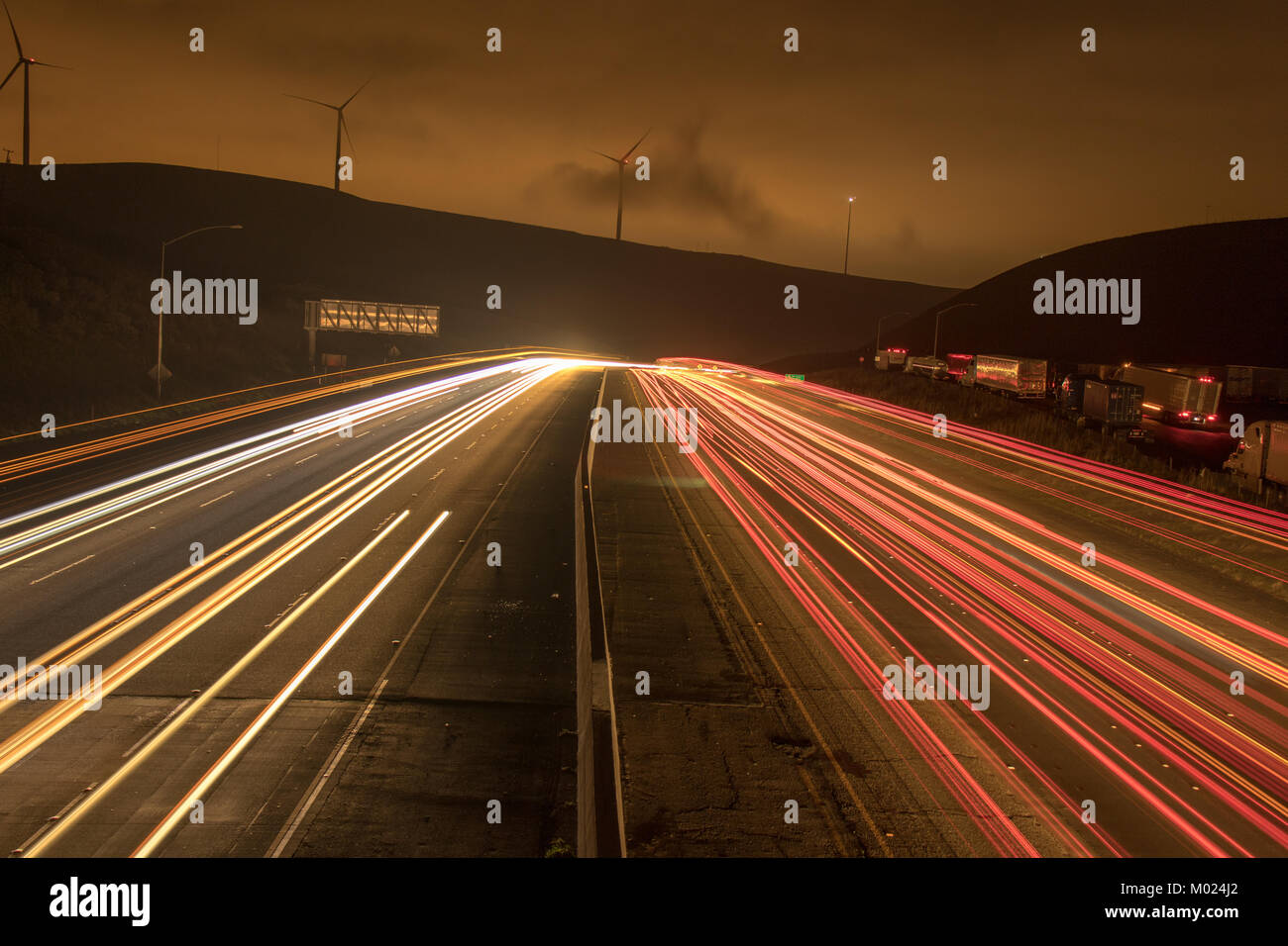 Night Time Light Trails Stock Photo - Alamy