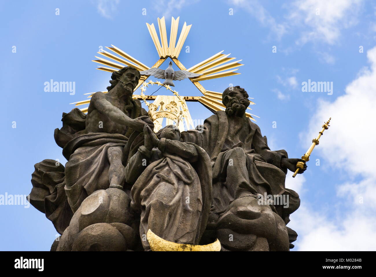 Holy Trinity column, Market square, Spa Karlovy Vary, Czech Republic ...