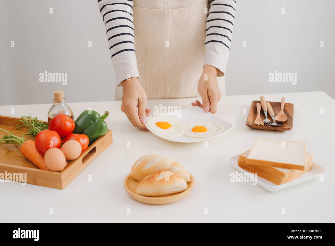 Hands man prepare breakfast hi-res stock photography and images - Alamy