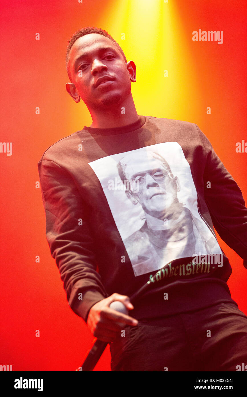 The American rapper Kendrick Lamar and lyricist performs a live concert ...