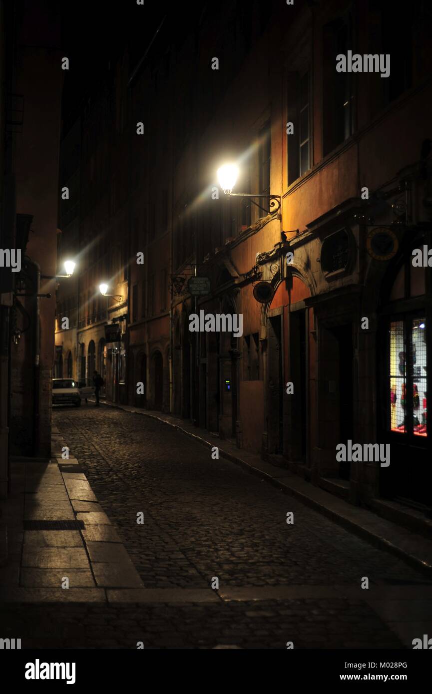 mysterious street in old town Stock Photo - Alamy