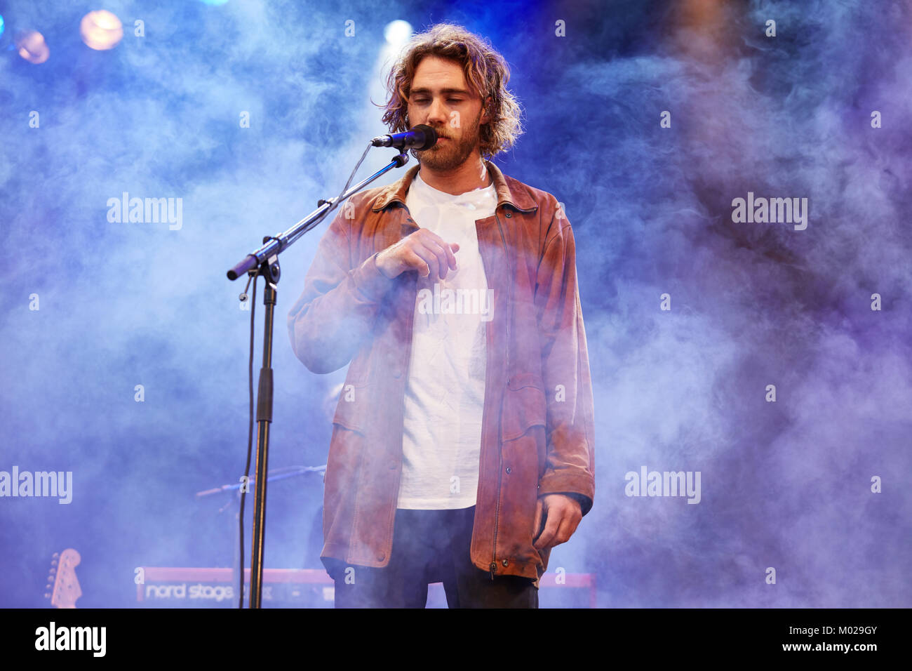 The Australian singer and songwriter Matt Corby performs a live concert ...