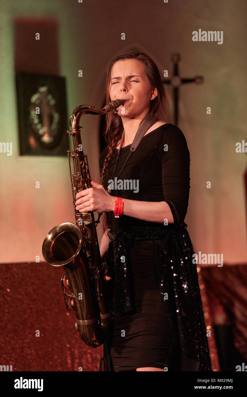 The Norwegian saxophonist Mette Henriette performs a live concert at St ...