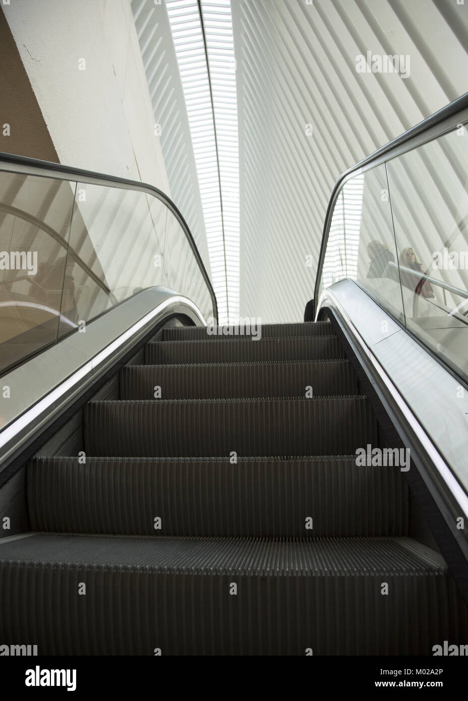 Up escalator, Oculus Mall, World Trade Center, New York City Stock ...