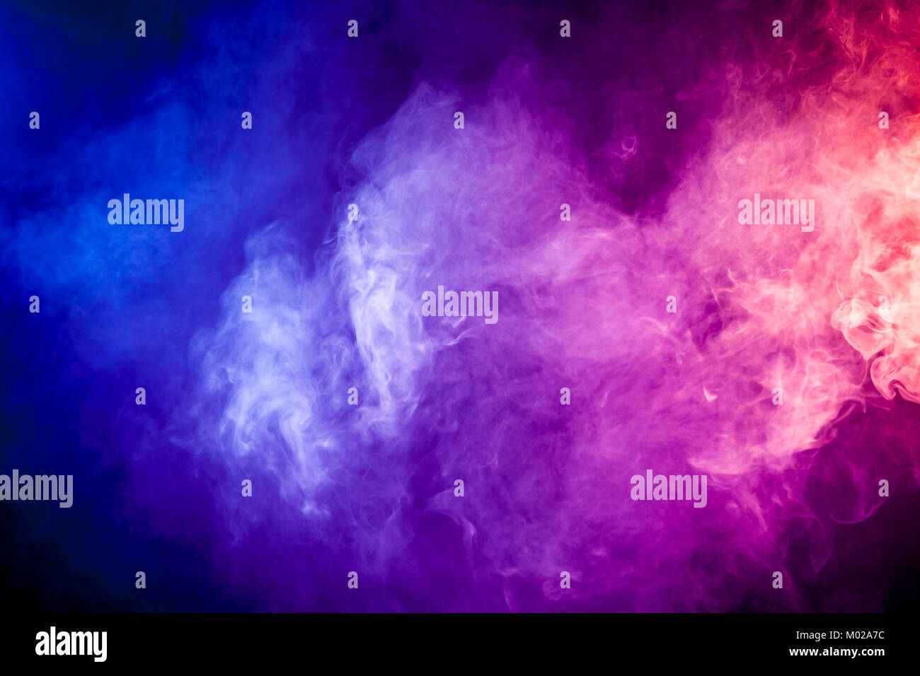 Blue, pink, purple vape smoke on black isolated background Stock Photo ...